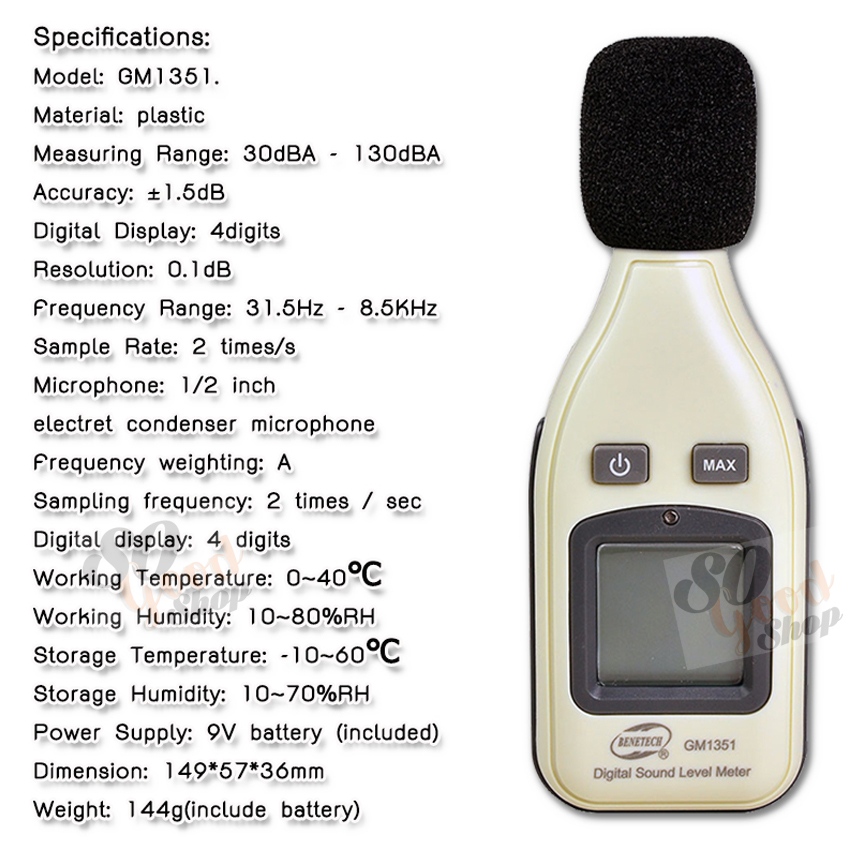 GM1351 Sound Meter Sound Level Meter Sound Decibel Meter Digital Sound ...