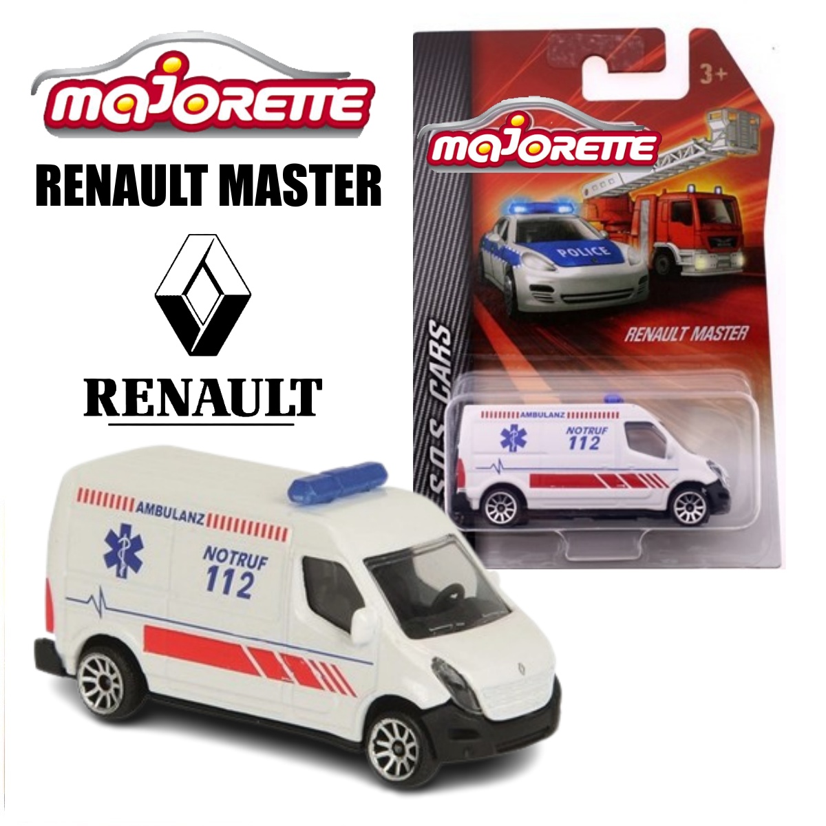 MAJORETTE รุ่น RENAULT MASTER ลิขสิทธิ์แท้ โมเดลรถเหล็กของแท้1/64 HW01 ...