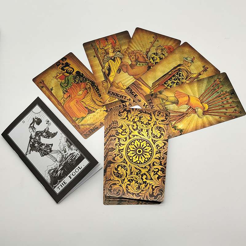 The New Knight Gold Foil Tarot Board Game Set Hot Stamping Luxury PVC ...