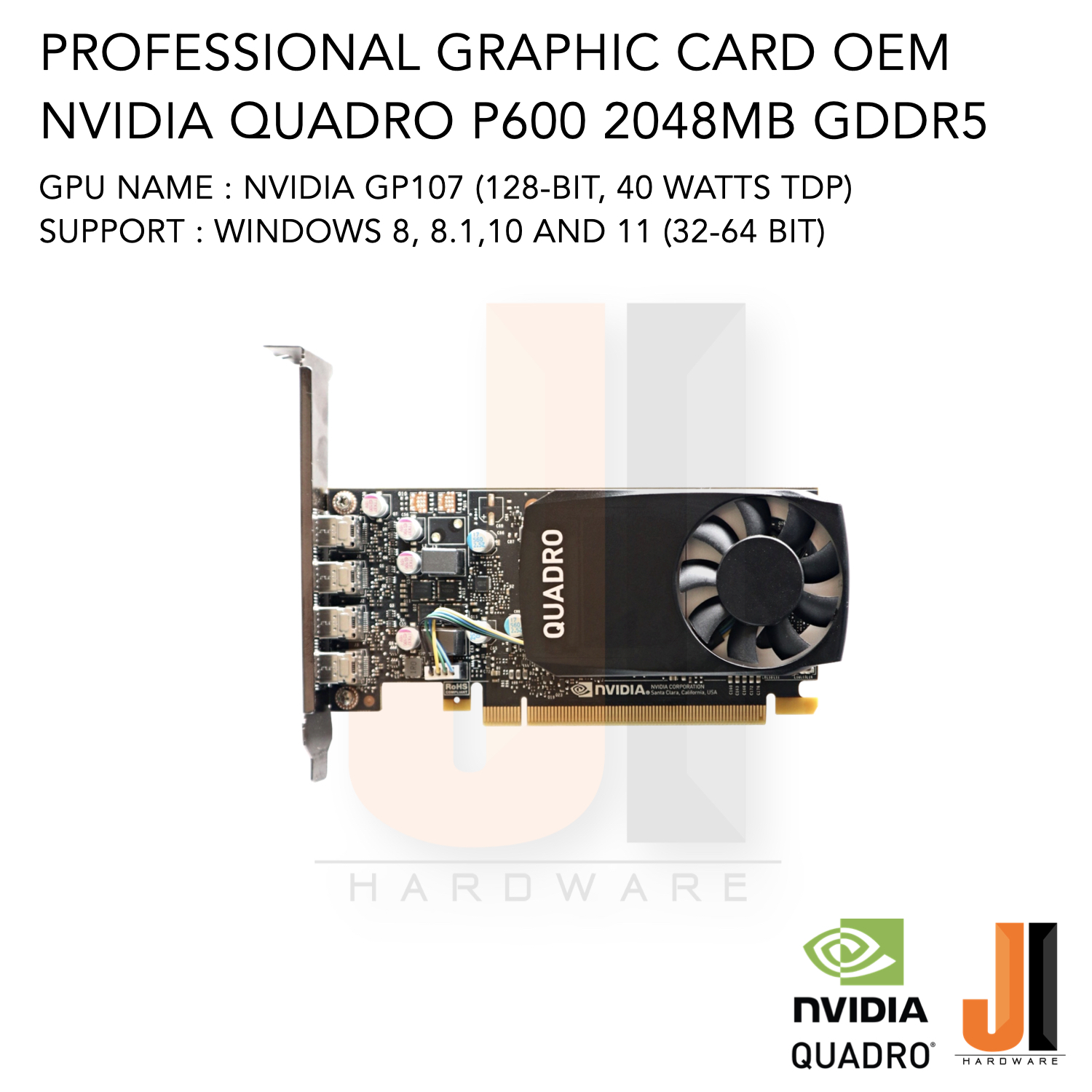 Professional graphic card Nvidia Quadro P600 2048MB 128-Bit GDDR5 OEM ...