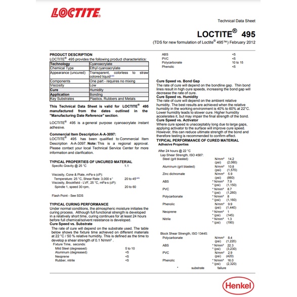 ( Pro+++ ) LOCTITE 495 (ล็อคไทท์) กาวอเนกประสงค์/กาวแห้งเร็ว ขนาด 20 g ...