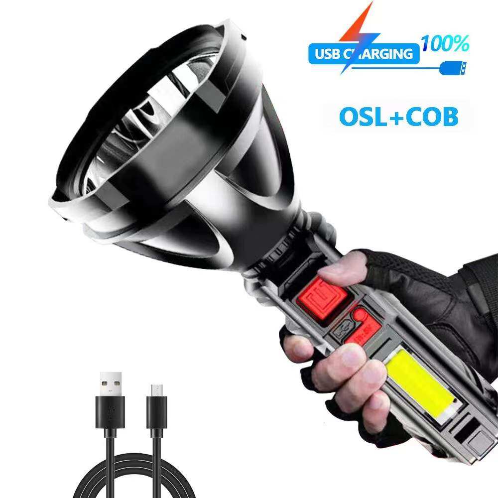 Super Mary-88 ไฟฉายแรงสูง USB Charging Flashlight OSL+COB blub ให้ความ ...
