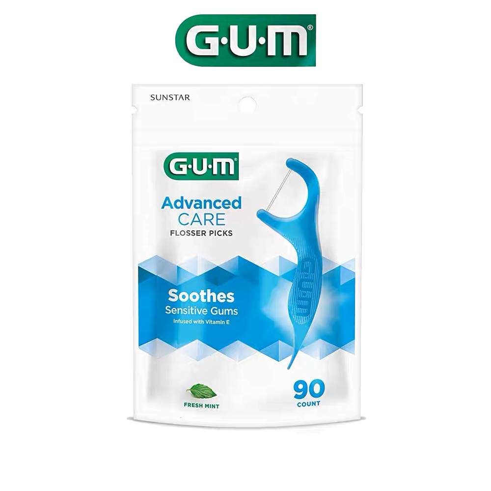 GUM flosser picks advanced comfort professional clean dental floss ...