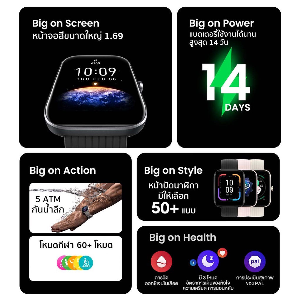[NEW] Amazfit Bip 3 New Waterproof Smartwatch SpO2 นาฬิกาอัจฉริยะ วัด ...
