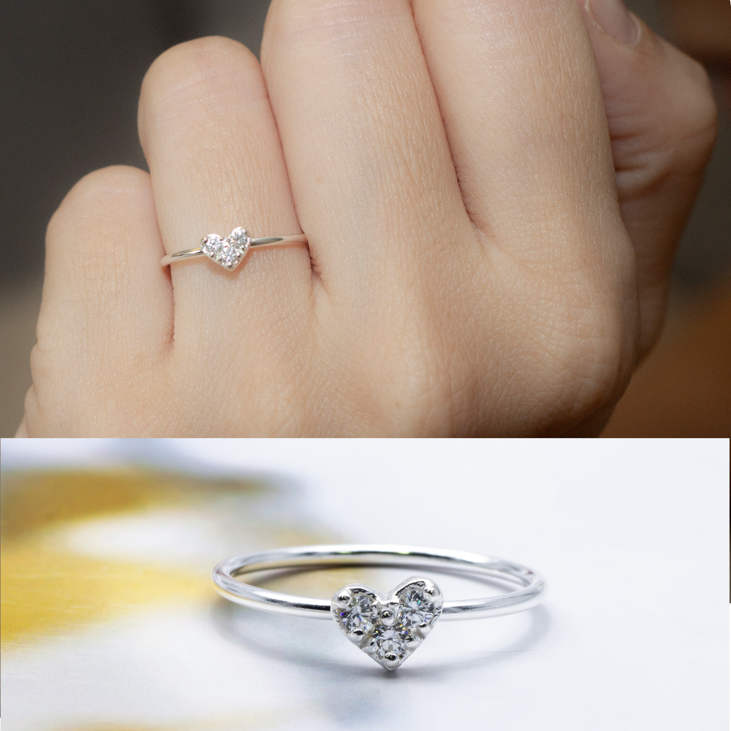 แหวนเงินแท้ 925 Silver Jewelry แหวนแฟชั่น แหวนมินิมอล ประดับเพขร Cz