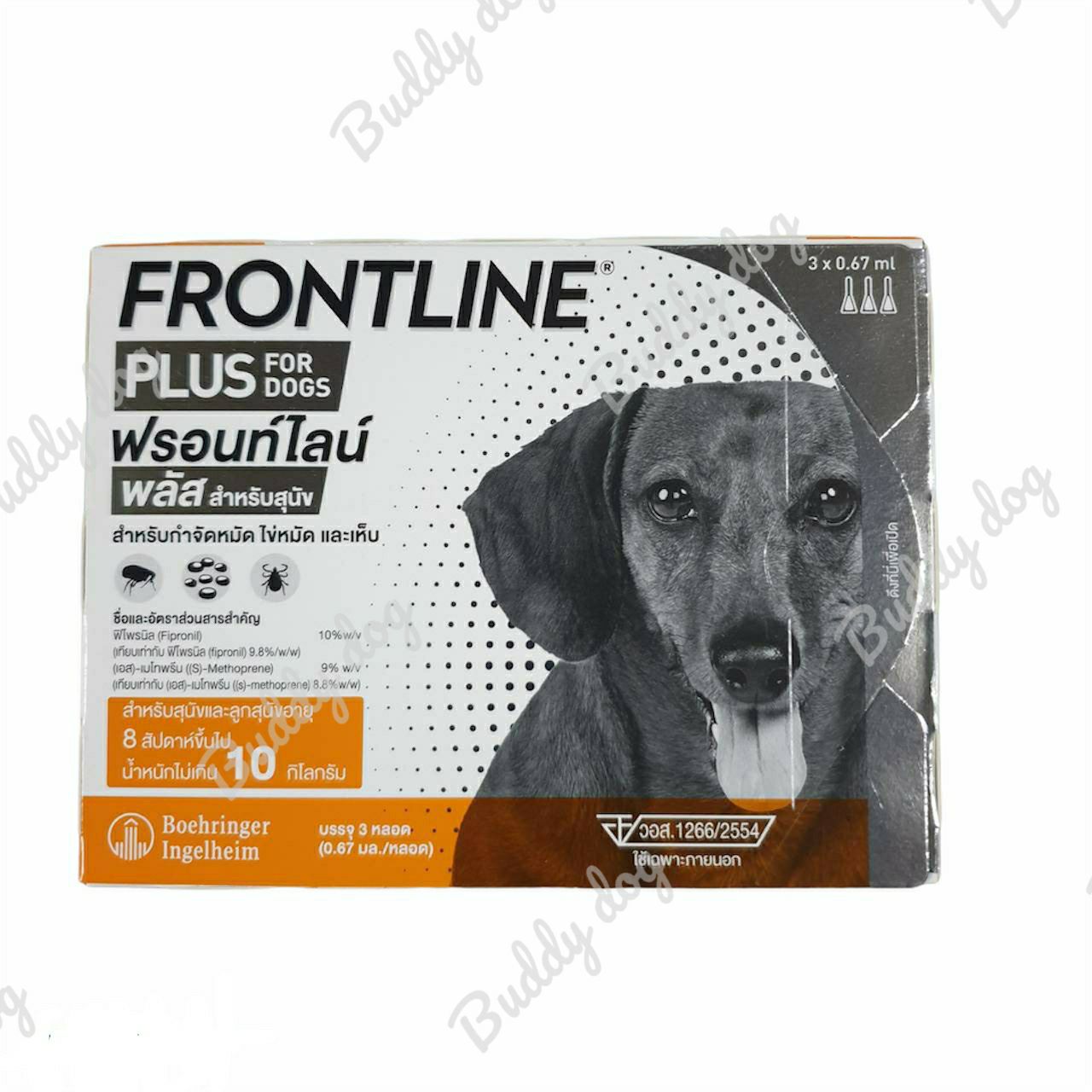 Frontline Plus0-10 kgฟรอนท์ไลน์ พลัส สำหรับสุนัขน้ำหนัก 0-10กก. - Buddy ...