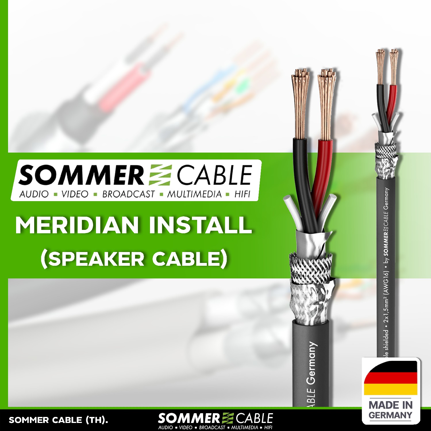 Sommer Cable MERIDIAN INSTALL SP215 สายลำโพง 2 x 1.50 mm² 16AWG Speaker ...