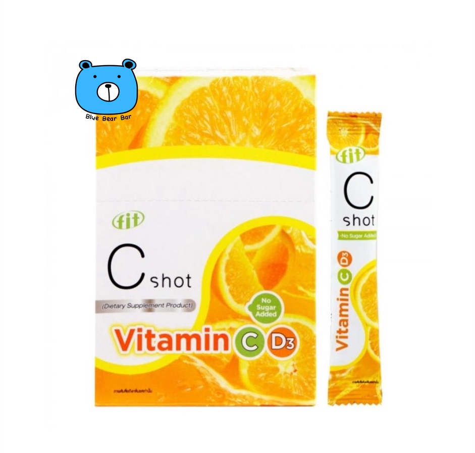 Fit C shot VITAMIN C,D3 ฟิต ซี ช็อต วิตามิน วิตามินซีแบบซ็อต (ผลิตภัณฑ์เสริมอาหาร )1 กล่อง/30 ...