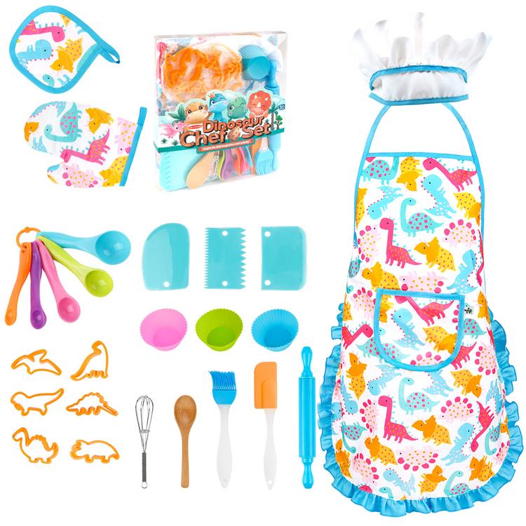 Kids Baking Set Chef Dress Up Kitchen Role Play Toys With Chef Aprons ...