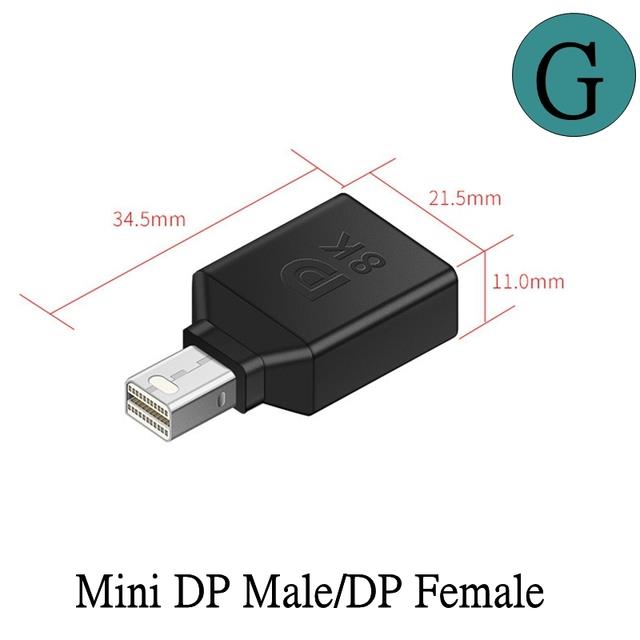 Displayport 1.4V To Mini DP Adapter Right Angled DP 8k/60Hz 4k 2K/165Hz ...