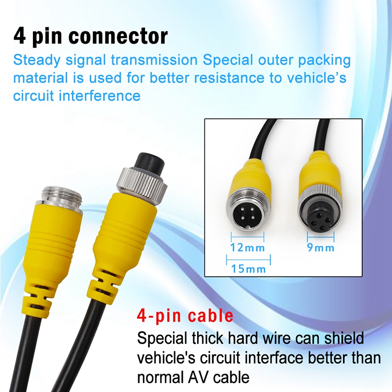 4 Pin Car Video DVR Cable Reversing Aviation Head Car Camera Video ...