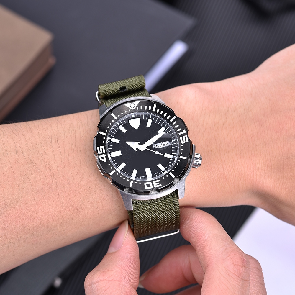Premium Quality Nylon Watch Band Ribbed Nato Strap 20mm 22mm For ...