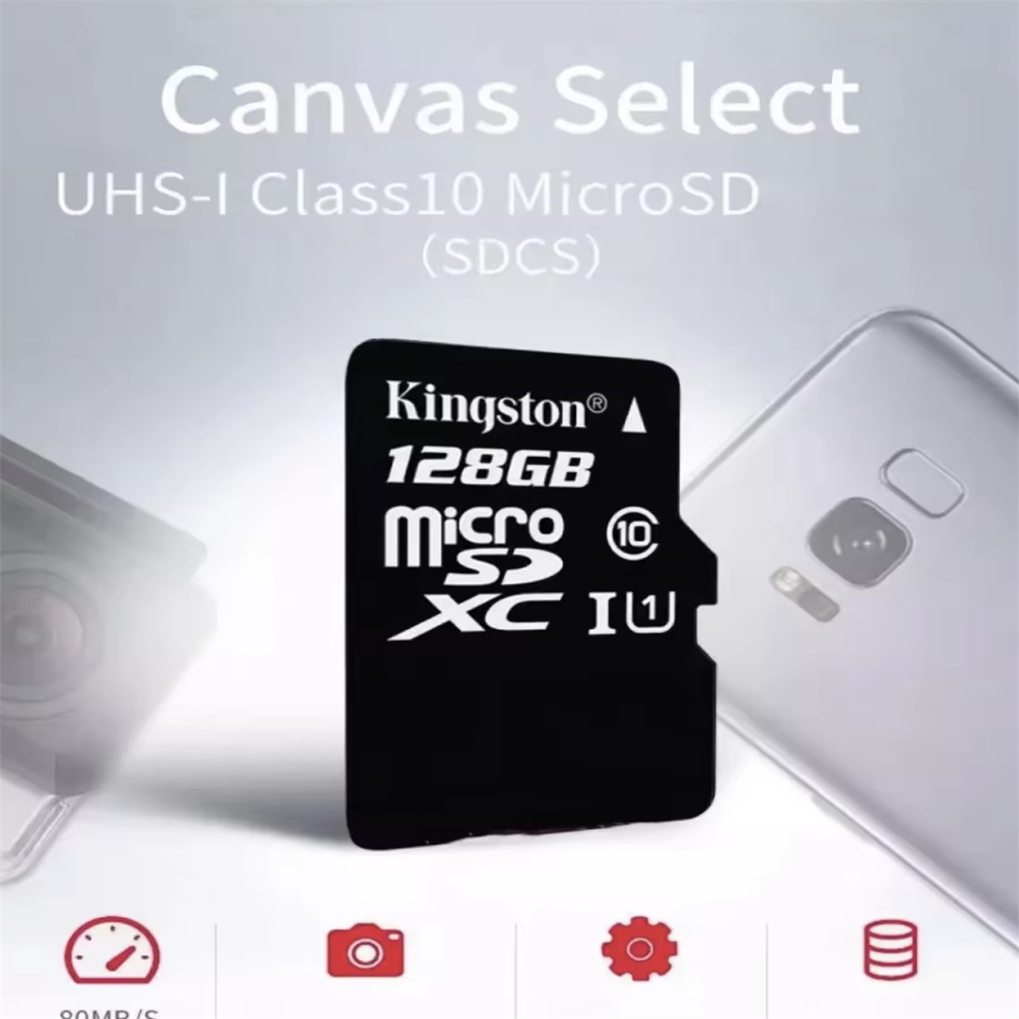 เมมโมรี่การ์ด Kingston memory card microSD Card 128GB 256GB Canvas Select Plus Class 10 UHS-I ...