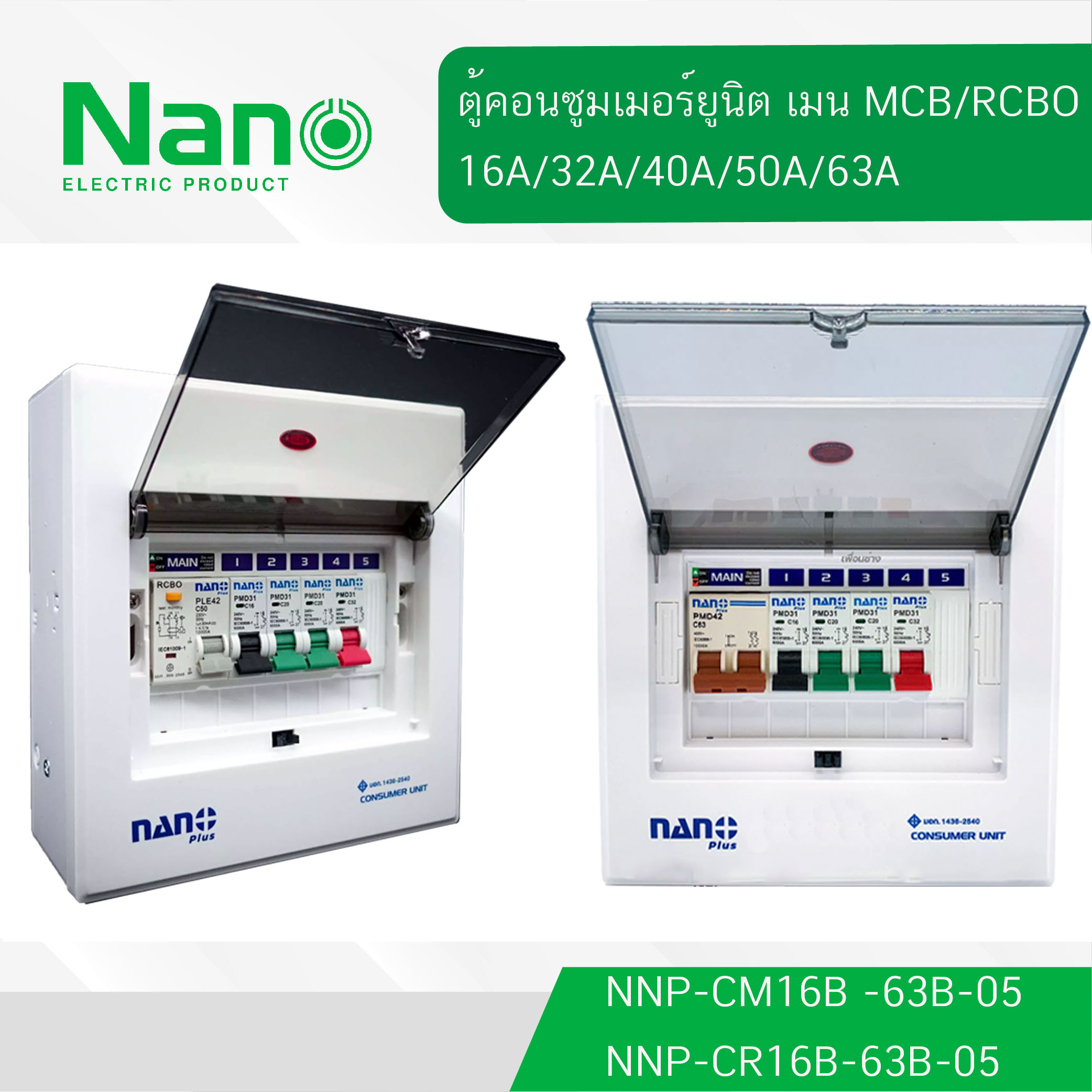 (ส่งไวมี มอก.) ตู้คอนซูมเมอร์ NANO Plus 5 ช่อง NANO NNP-CM NNP-CR Plus ...