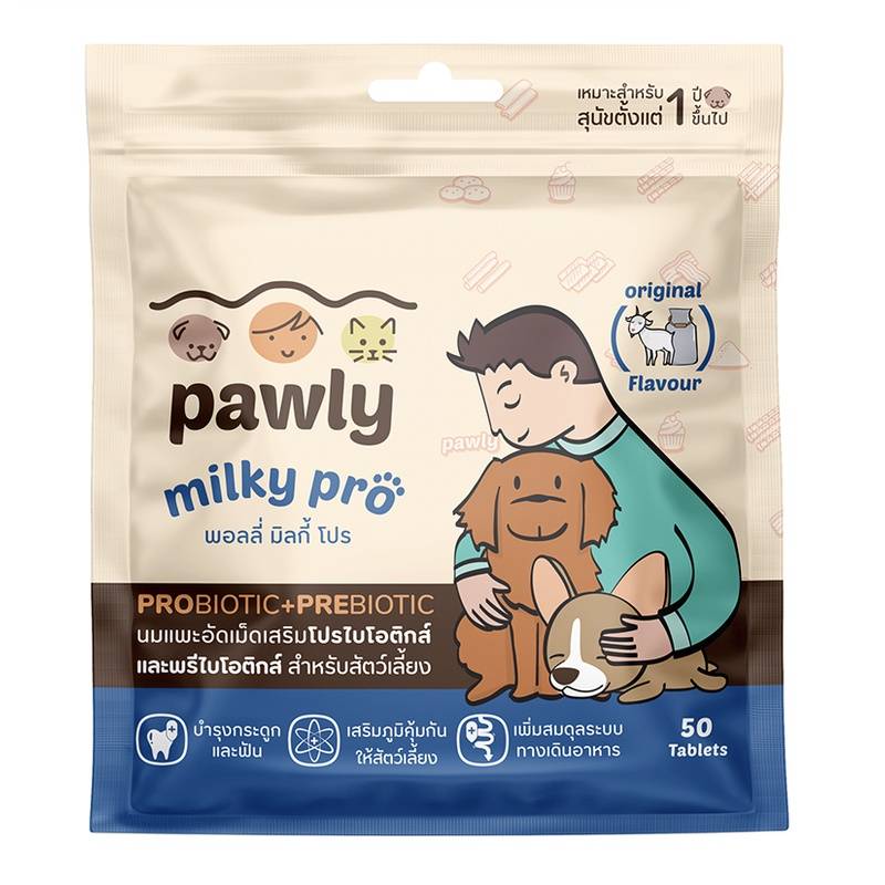 นมแพะอัดเม็ดเสริมโปร/พรีไบโอติก Pawly Milky Pro | Lazada.co.th