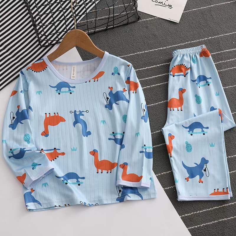 222 (พร้อมส่งจากไทย)ชุดนอนเด็กผ้าร่อง ลายน่ารัก ใส่สบาย - naekid - ThaiPick