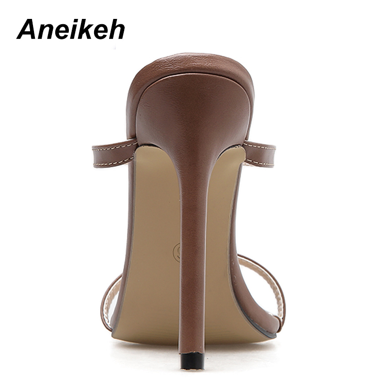 Aneikeh 2022 Women Sandals Stiletto High Heel Shoes Strap Ankle Wrap Ol