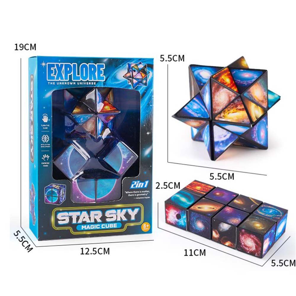 【ecarparts】 ชุด Cube ดาว,2 In 1 Magic Star Cube, 3D Puzzle Cube,Cube ...