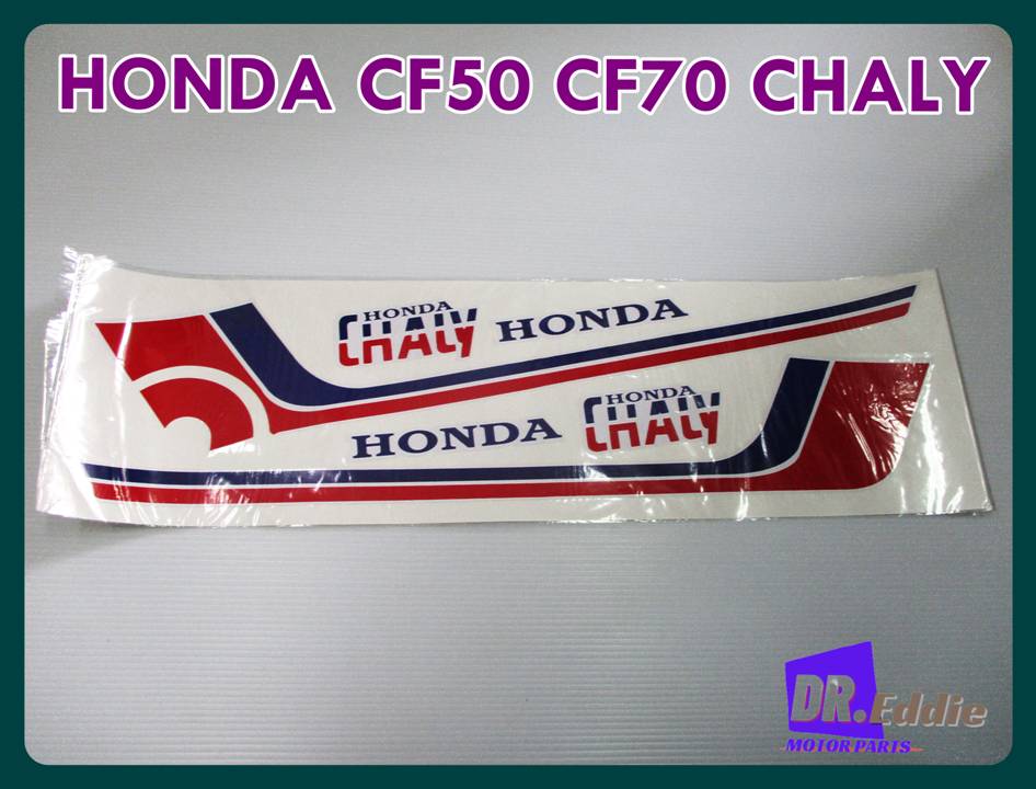 #สติ๊กเกอร์ชาลี สีแดง-น้ำเงิน // HONDA CF50 CF70 CHALY STICKER Red-Blue ...