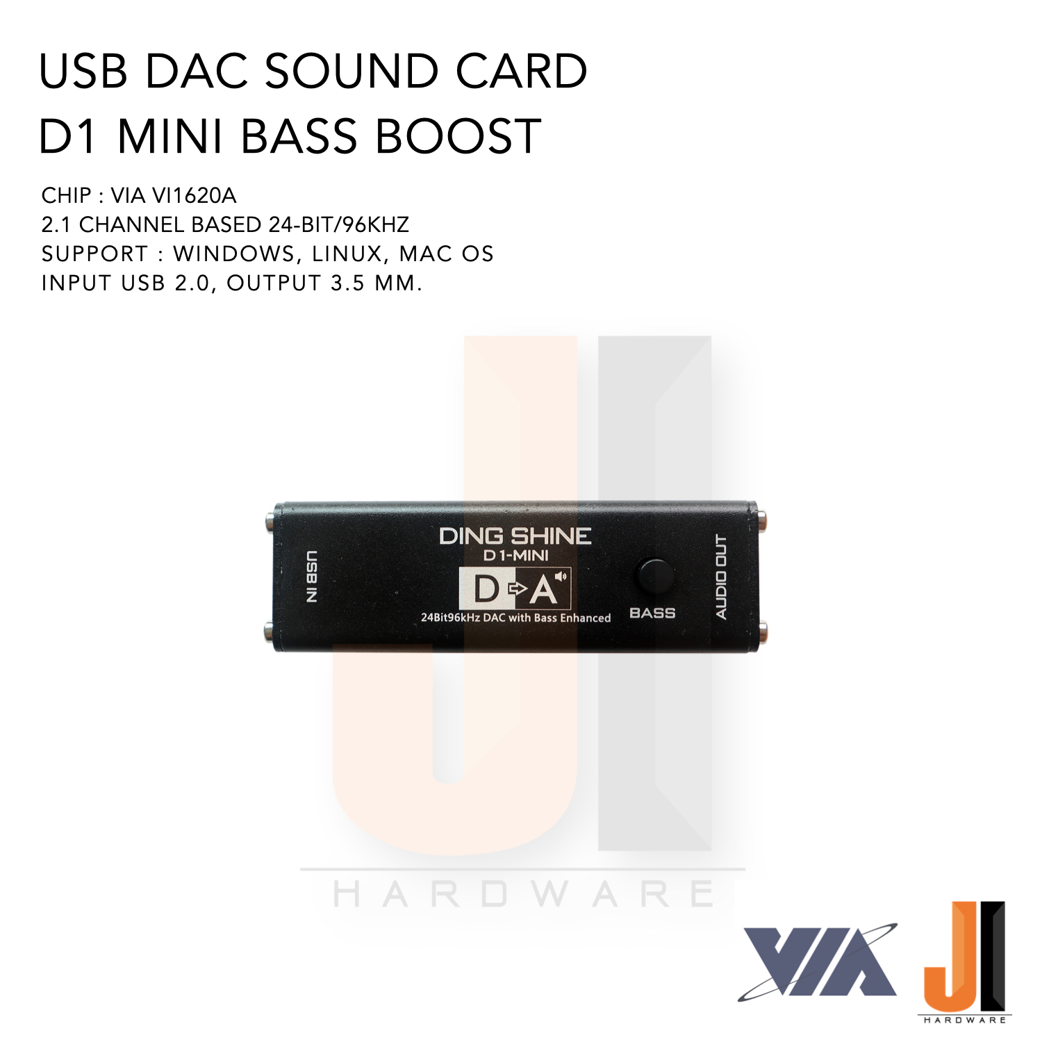 USB DAC sound card D1 Mini Bass Boost high resolution sound (Support ...