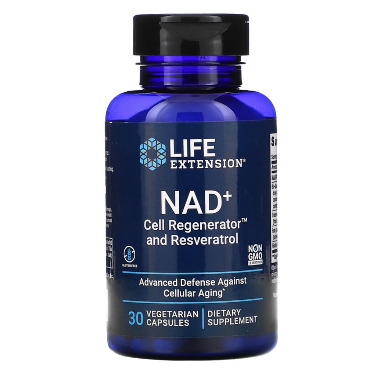 Life Extension, NAD+ Cell Regenerator and Resveratrol 30 Vegetarian ...