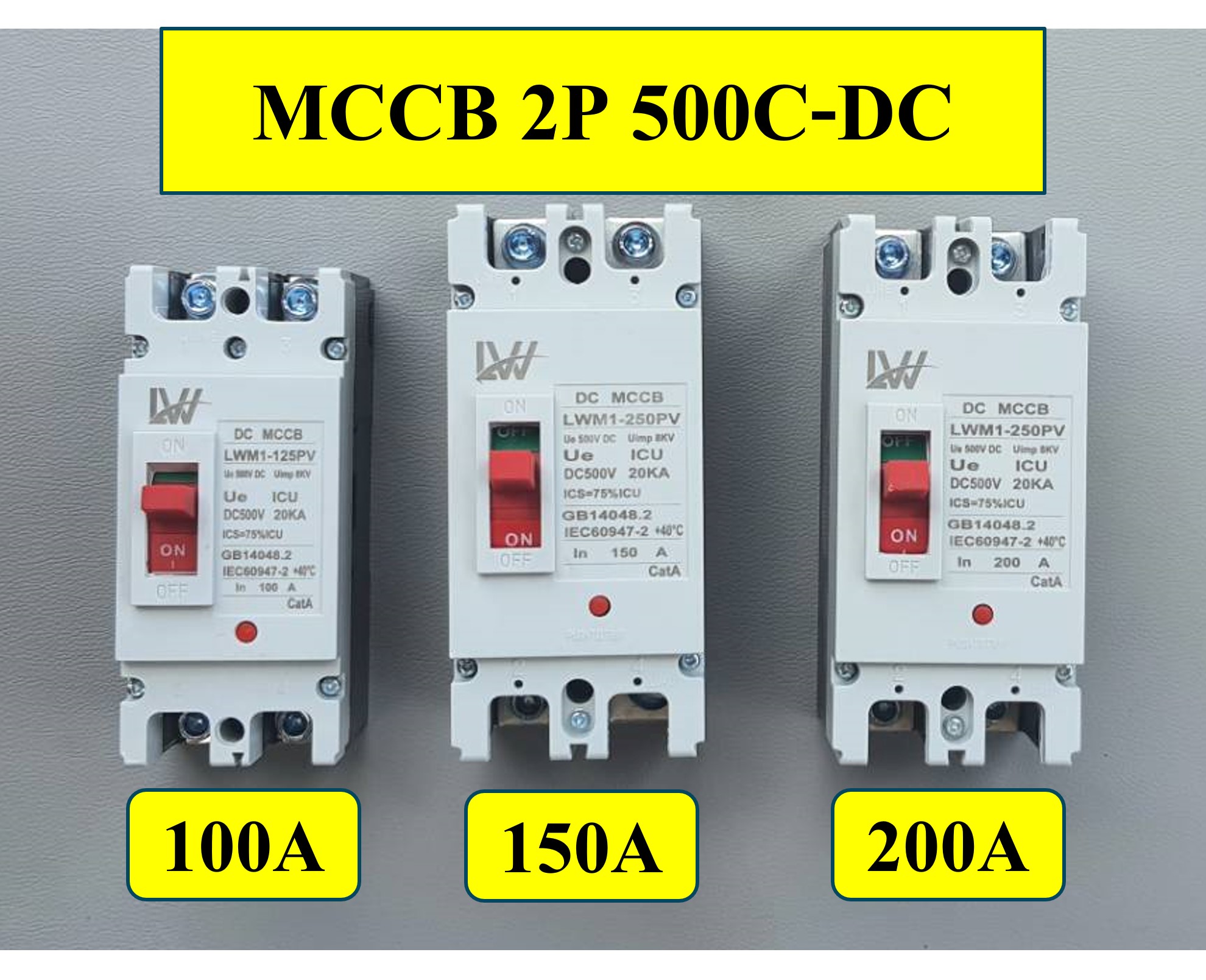 MCCB 2P 100A 150A 200A (DC 500V) เหมาะสำหรับเบรกเกอร์แบตเตอรี่ใช้กับงานโซล่าเซล - ทุ่งรวงทองโซลา ...