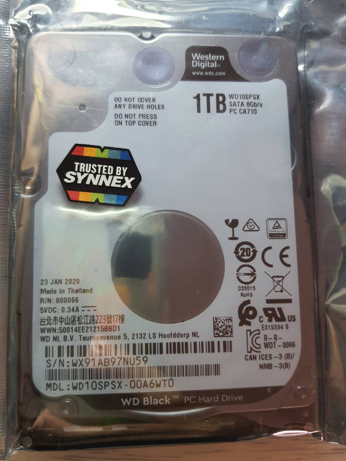 1 TB HDD 2.5 (ฮาร์ดดิสก์ 2.5) WD BLACK 7200RPM SATA3 (WD10JPLX) Warranty 5YEARS - detect - ThaiPick