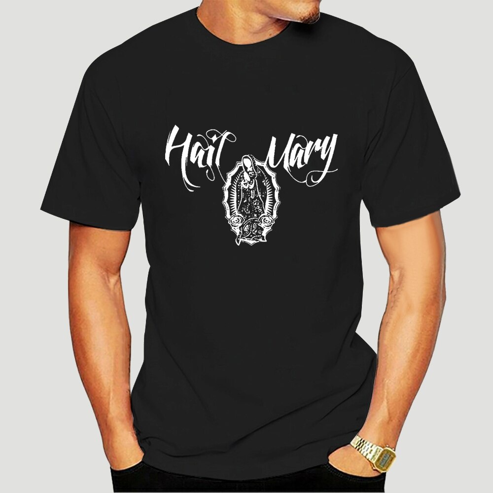 Virgin Mary เสื้อยืดลําลองแฟชั่นสําหรับ Unisex แขนสั้นพิมพ์ลาย Hail ...