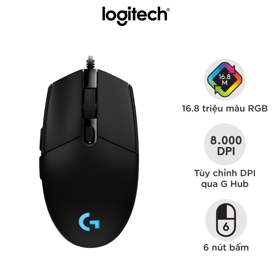 Logitech G102 LIGHTSYNC Gaming Mouse (Black) 8000 DPI (เมาส์เกมมิ่ง พร้อมไฟ RGB) - Kmouss shop ...