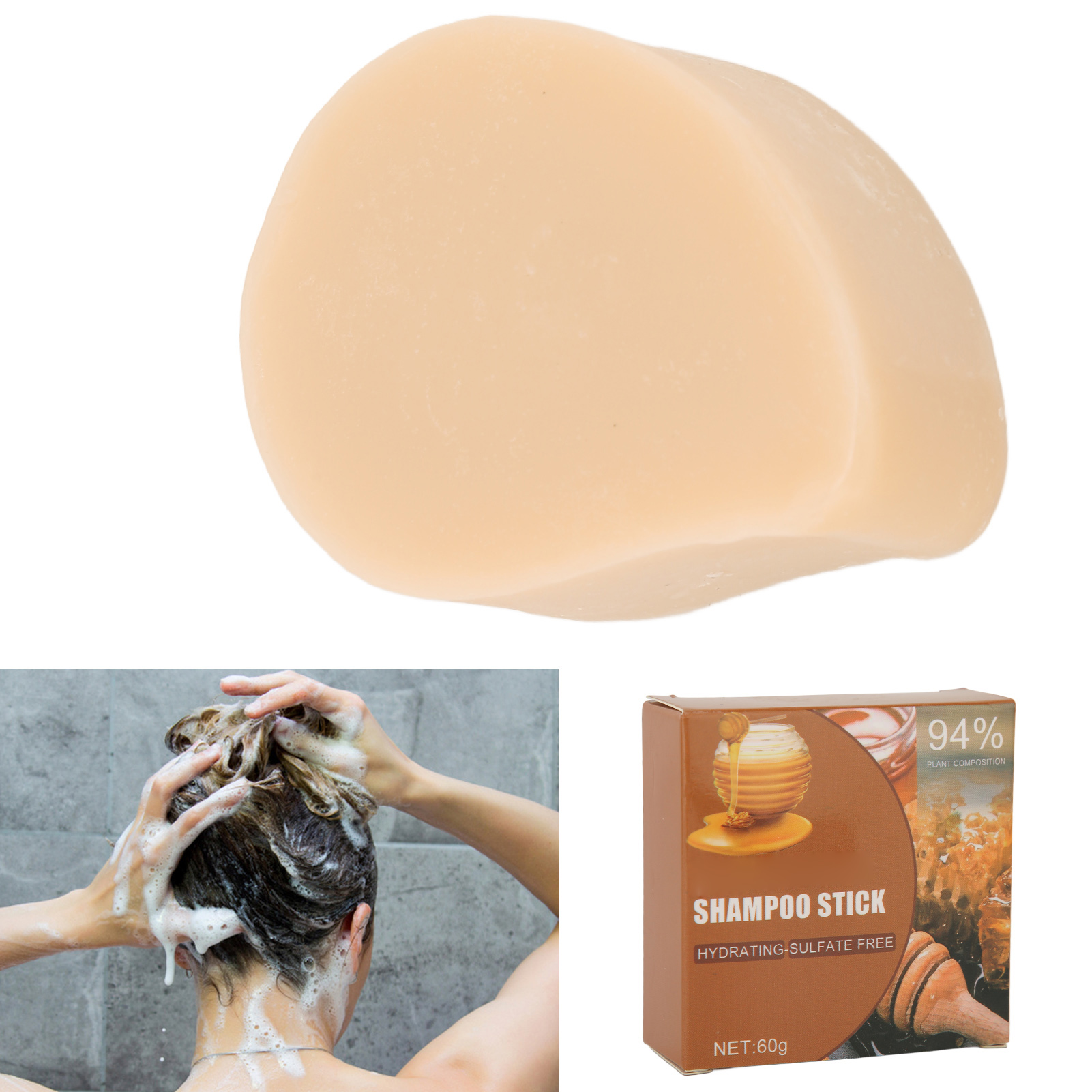 【COD】Honey Shampoo Bar Safe Nourishing Smoothing Hair Soap สำหรับผมทำสี ...