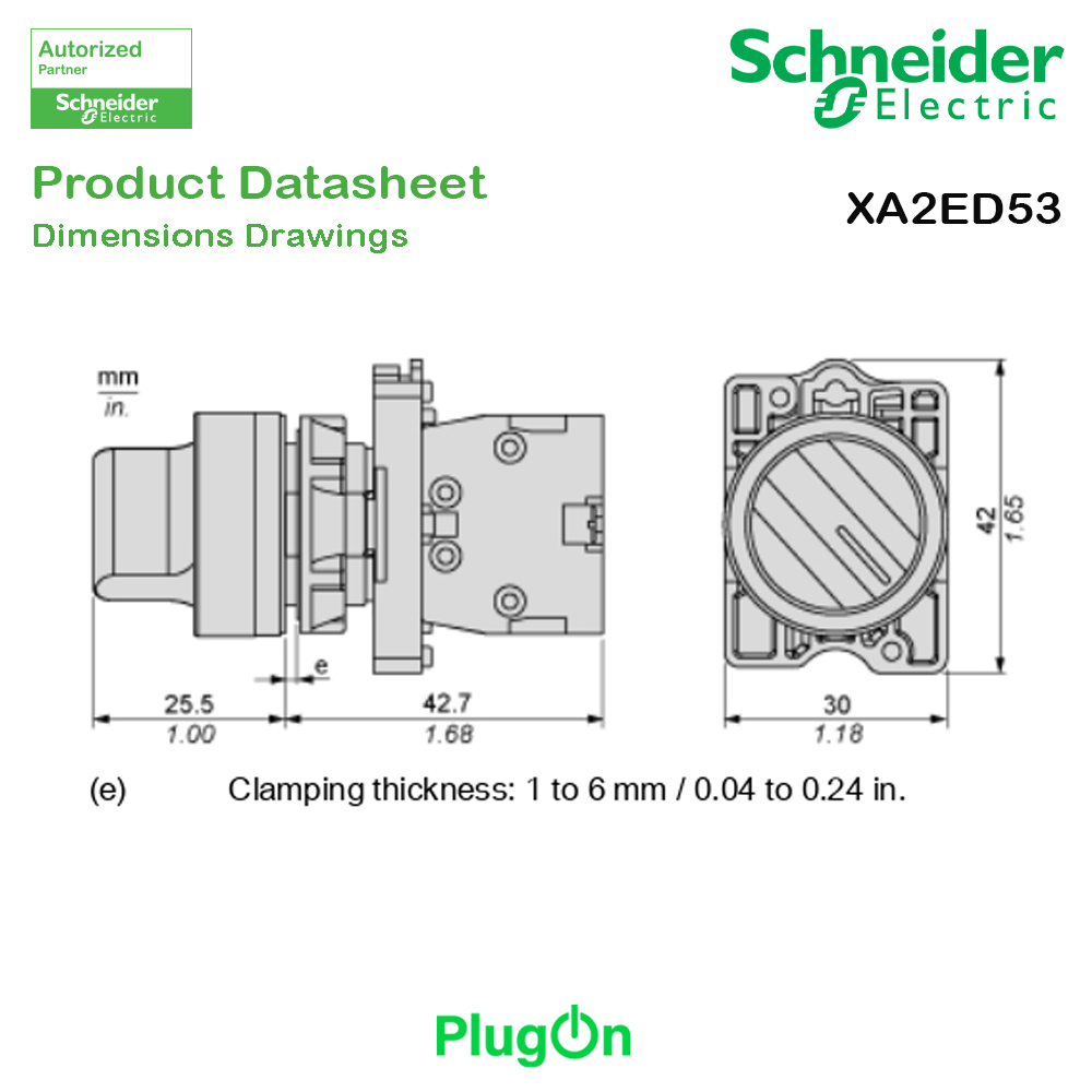 XA2ED53 - Schneider Electric - Selector switch สวิตช์, ขนาด 22 mm, 3 ...