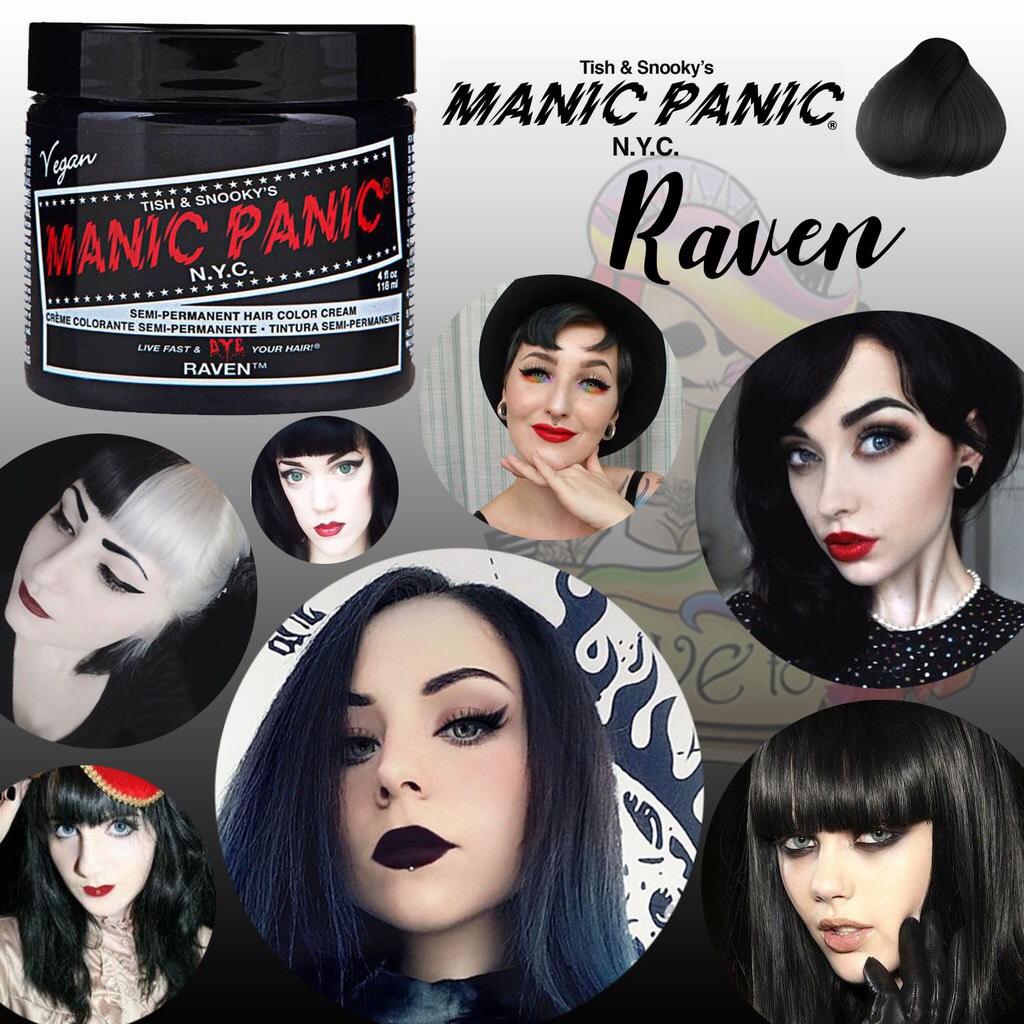 MANIC PANIC - CLASSIC CREAM SEMI PERMANENT HAIR COLOR CREAM - RAVEN 118 ...