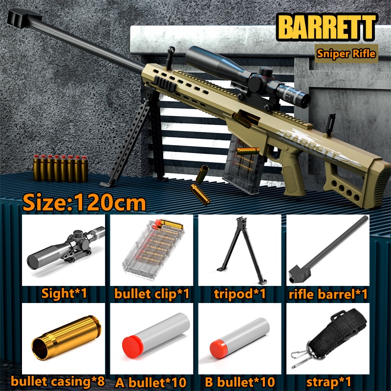 ปืนเด็กเล่น ปืนเนิร์ฟ sniper ปืนไรเฟิลซุ่มยิงกลางแจ้ง AWM Barrett 🔫 ...