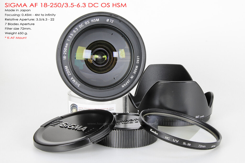 Sigma AF 18-250/3.5-6.3 DC OS *K-AF Mount - VintagePhotoMania - ThaiPick