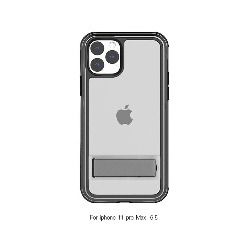 CASE กันกระแทก แบบใส AP iP 11 Pro Max (6.5) ขอบแข็ง Grey ตั้งได้ TGVIS ...