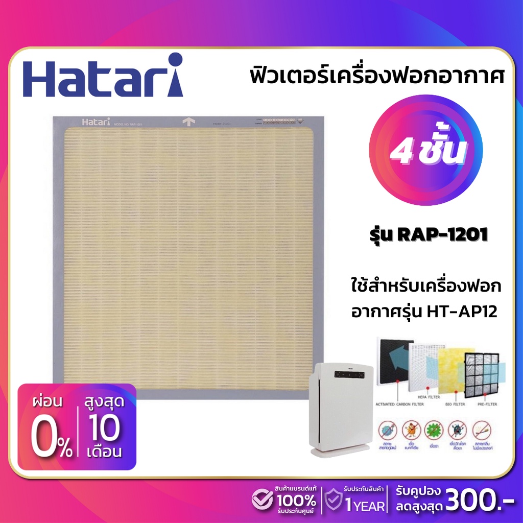 ( Promotion) คุ้มที่สุด ฟิวเตอร์เครื่องฟอกอากาศฮาตาริ Hatari รุ่น RAP ...