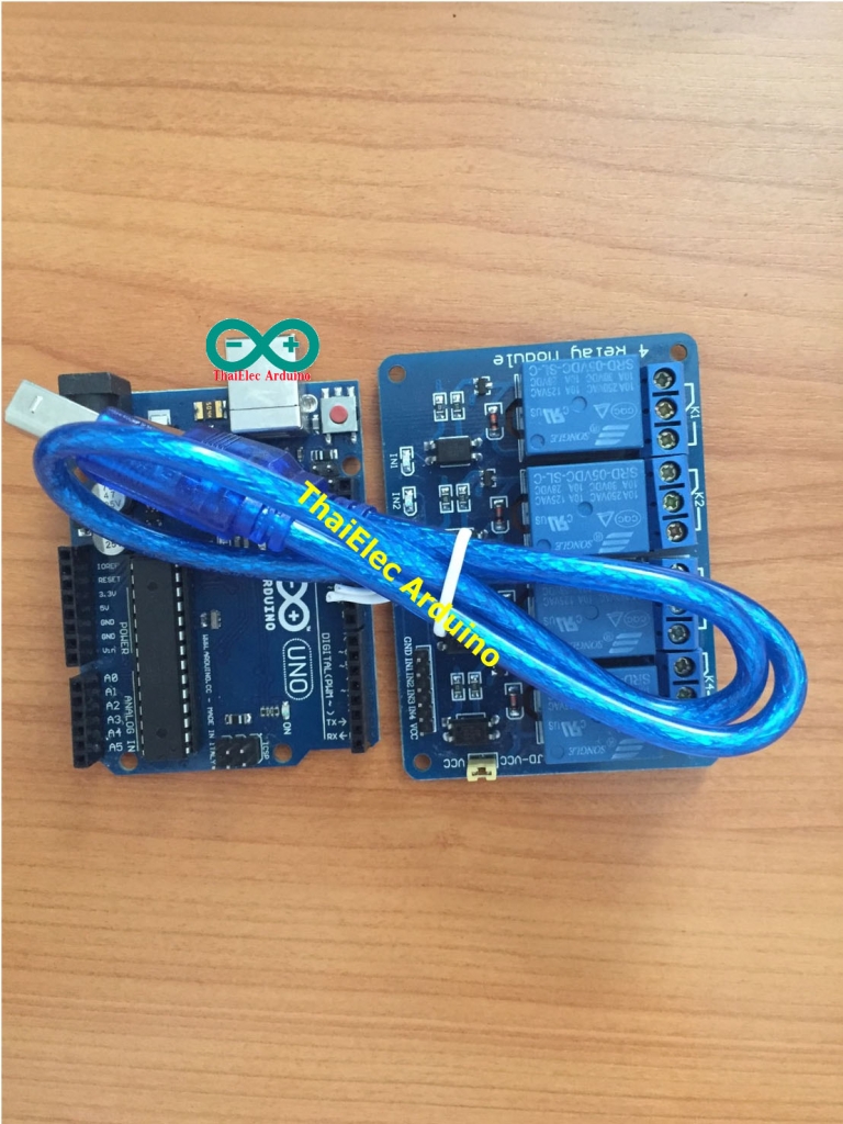 โปรพิเศษลดราคา Arduino Uno R3 แถมสาย USB + RELAY 4 OUT - Tarad Arduino ...