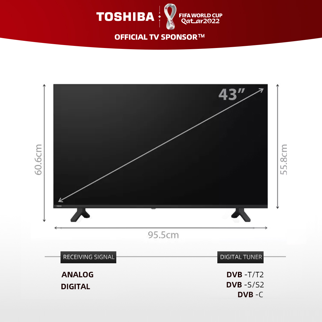 Toshiba TV ทีวี 43 นิ้ว Full HD Digital TV รุ่น 43S25KP Dolby Audio ...