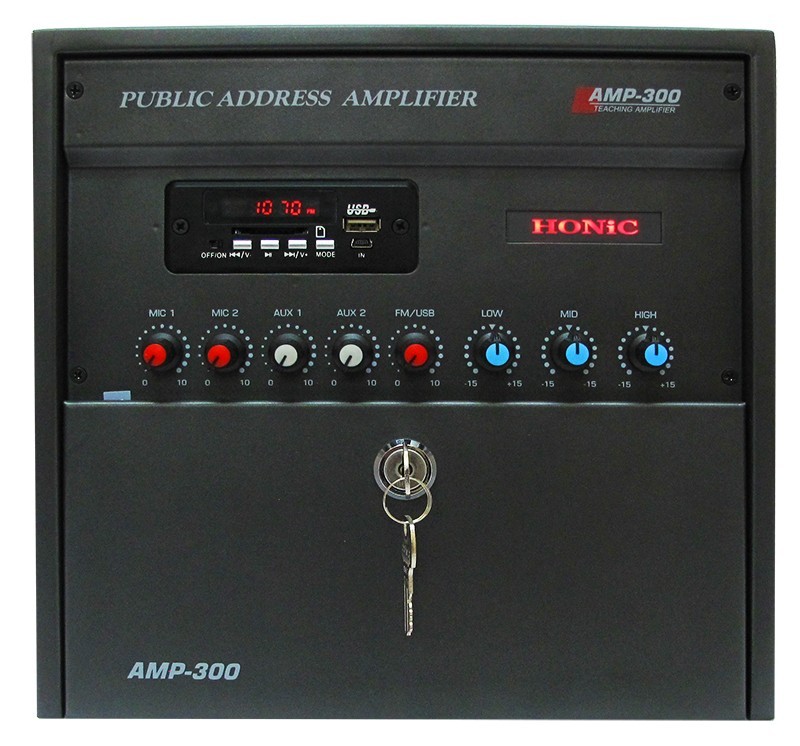 เครื่องขยายเสียงเอนกประสงค์ แอมป์ติดผนัง HONIC AMP-300 ขยายห้องเรียน แอมป์ประกาศเสียง - ATA ...