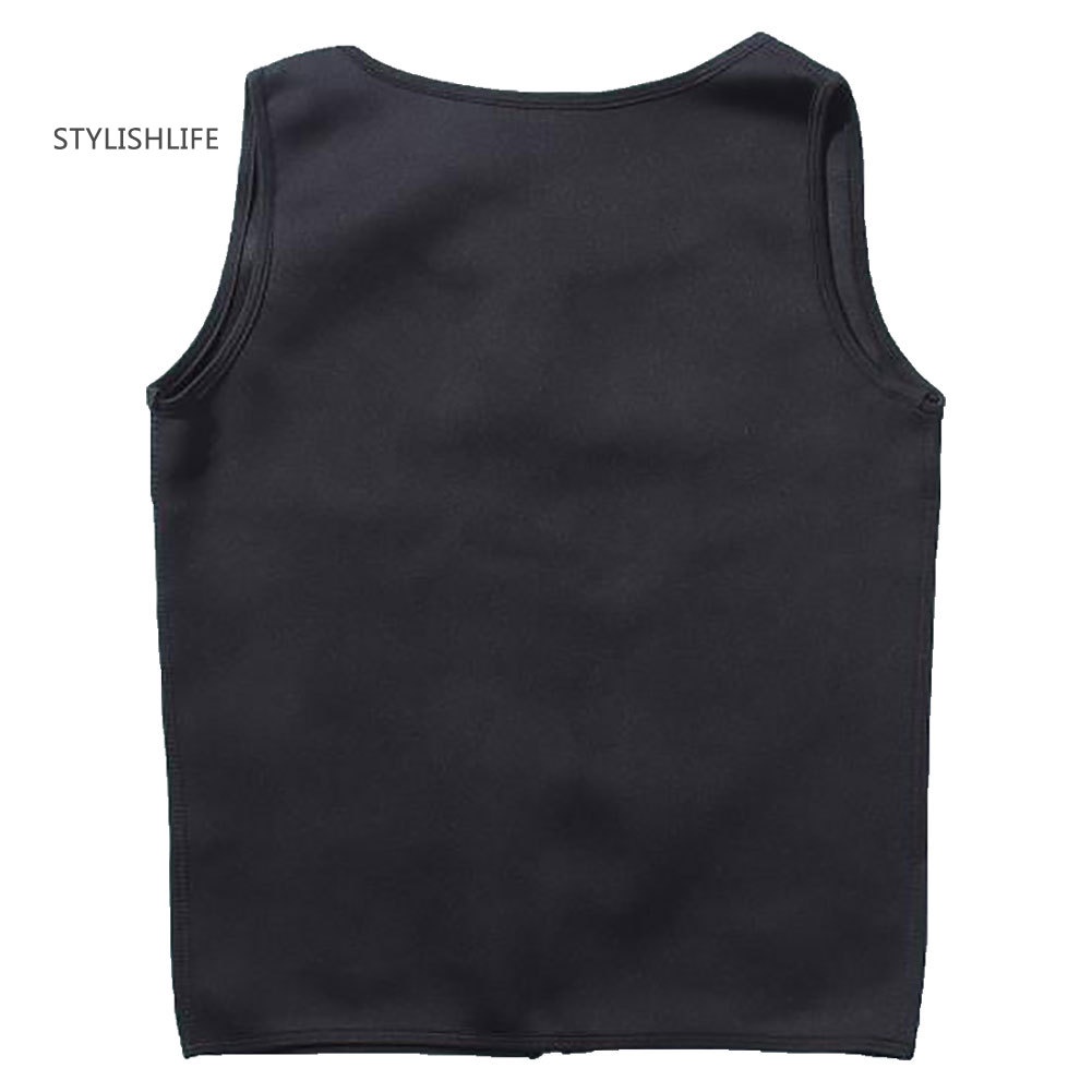 [stylishlife] Neoprene Sweating Vest Men Shapewear Gym Fitness Zipper ...