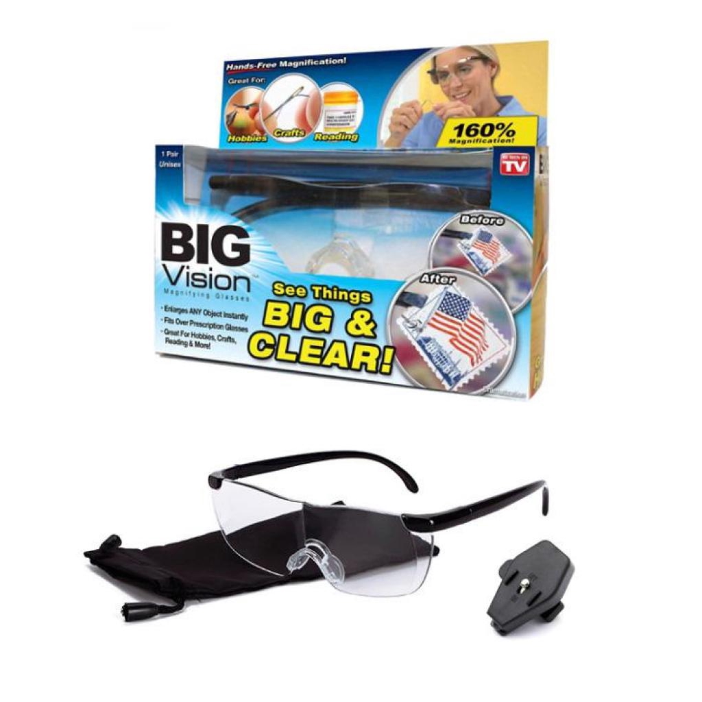 กรอบแว่น BIG VISION Glasses แว่นตาขยายไร้มือจับ กำลังขยาย 160% มาพร้อม ...