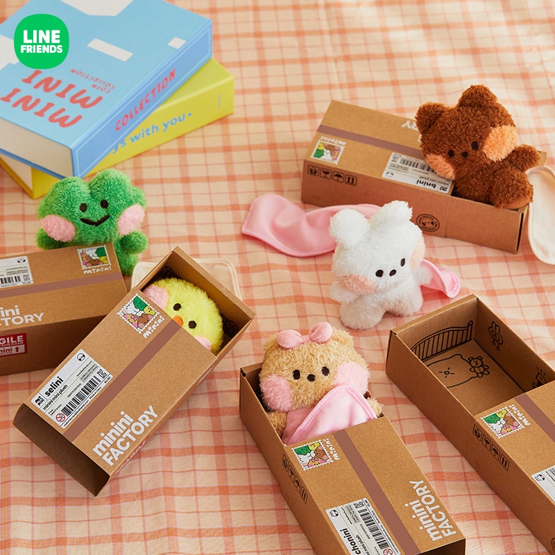 Line Friends Original Cartoon Brown Bear Mini Series Plush Toys Anime ...