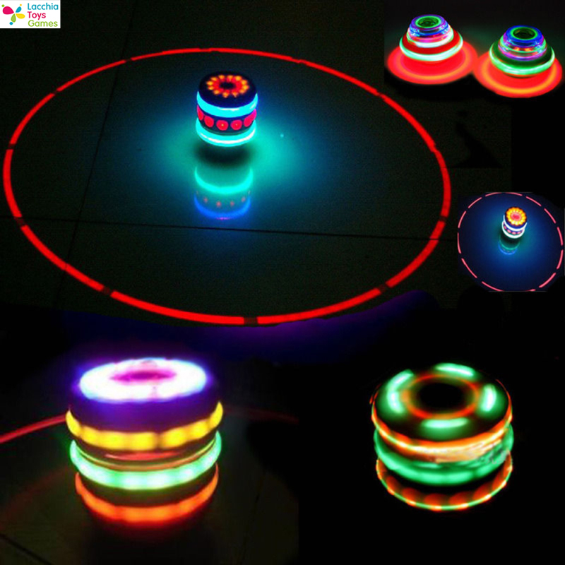 LT【ready stock】Children LED Light-up Music Wood-Like Peg-top Hand ...