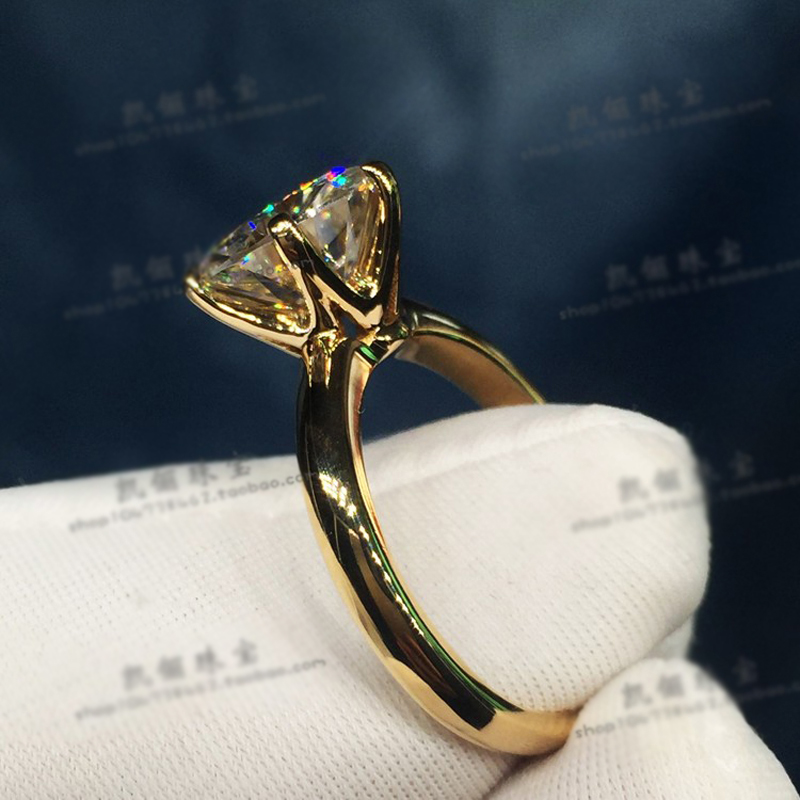2021LMNZB With 18K RGP LOGO Pure Solid Yellow Gold Ring Luxury Round ...