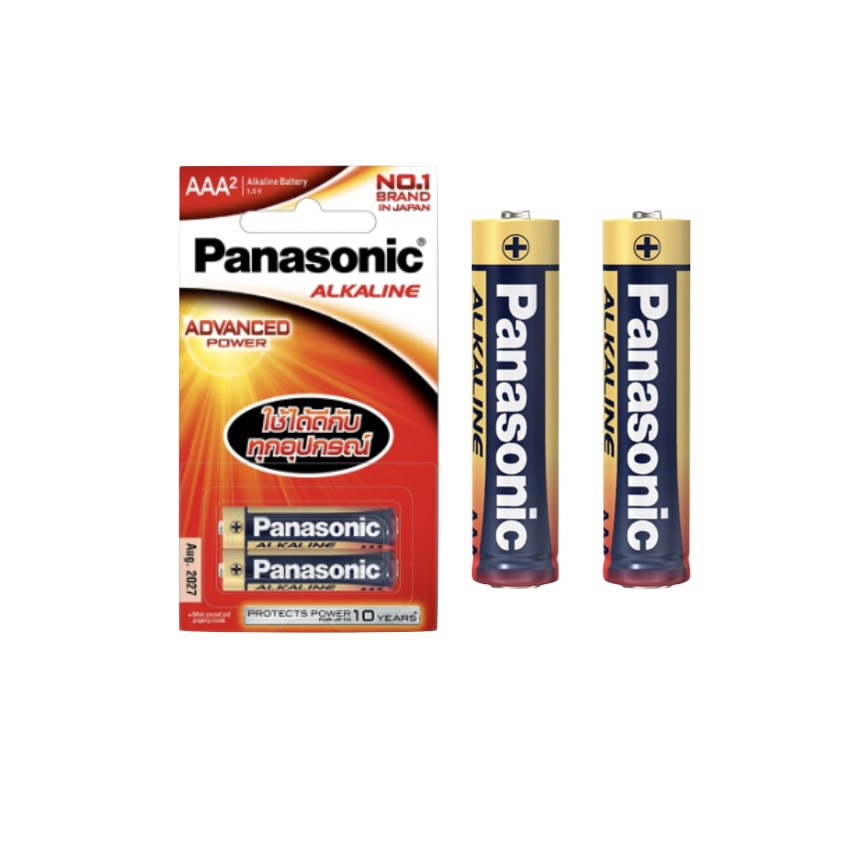 ถ่านอัลคาไลน์ Panasonic AA AAA 1.5 V แพ็ค 2 ก้อน รุ่น LR6TLR03T - kcc.stationery - ThaiPick