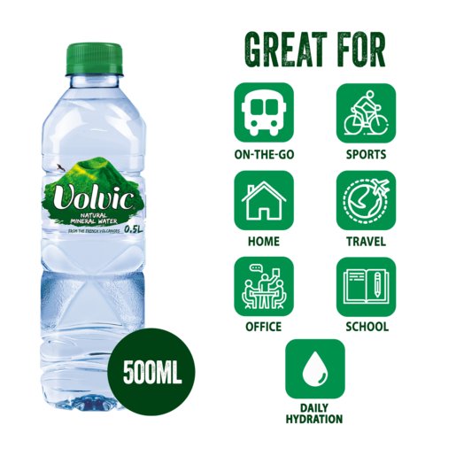 (3 ลัง72 ขวด)Volvic Natural Mineral Water PET 500 ml 24 bottles วอลวิค ...