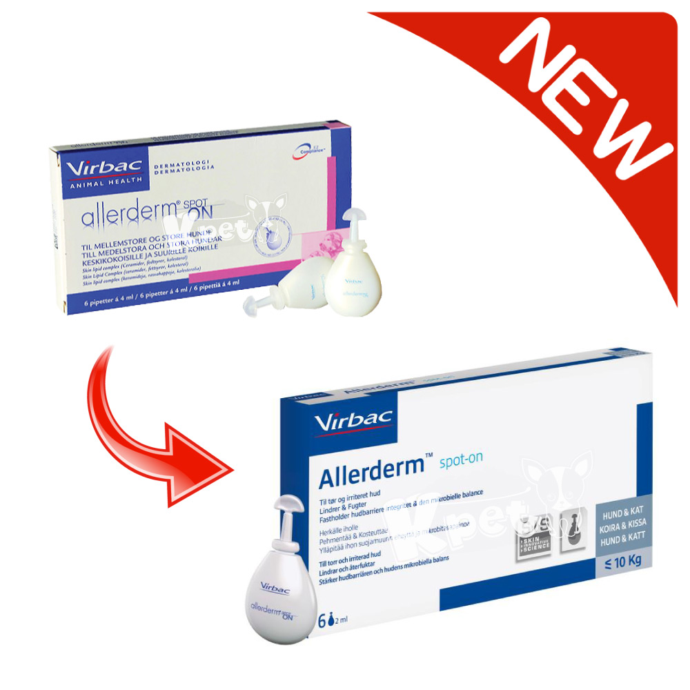 Virbac Allerderm Spot On For Coat and Skin Reduce Skin Allergy Itchy ...