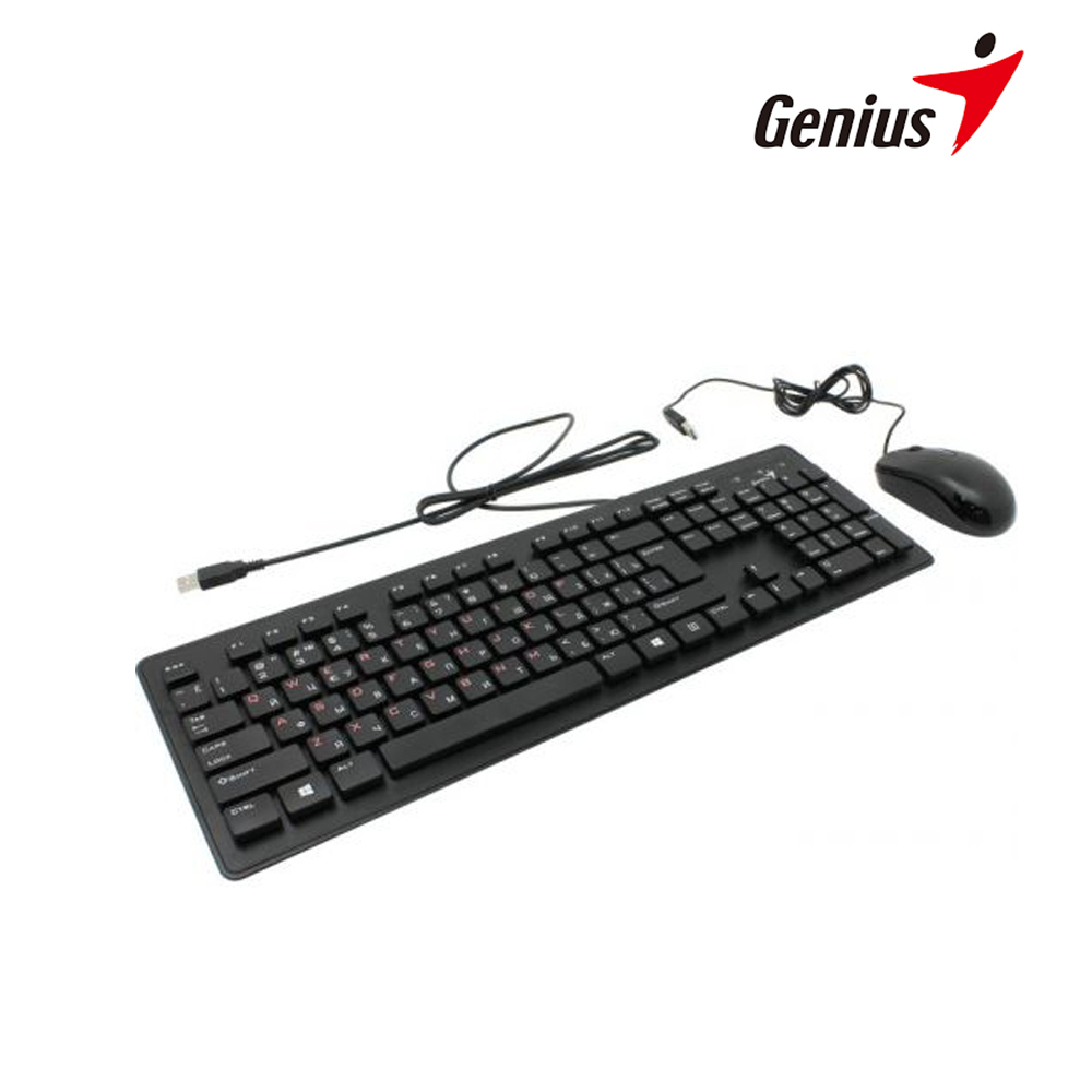 คีย์บอร์ดและเมาส์ KEYBOARD & MOUSE GENIUS COMBO SET SLIM STAR C130 USB ...
