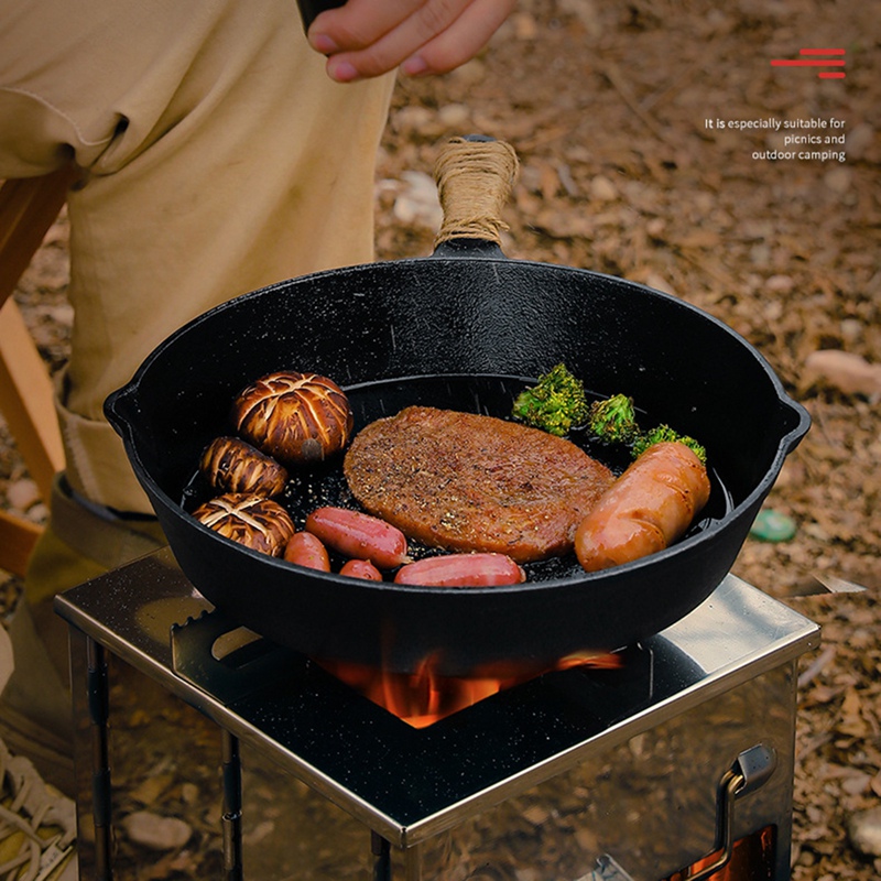 【Ready Stock&COD】Outdoor Kitchen Pre-Seasoned Cast Iron Skillet ...
