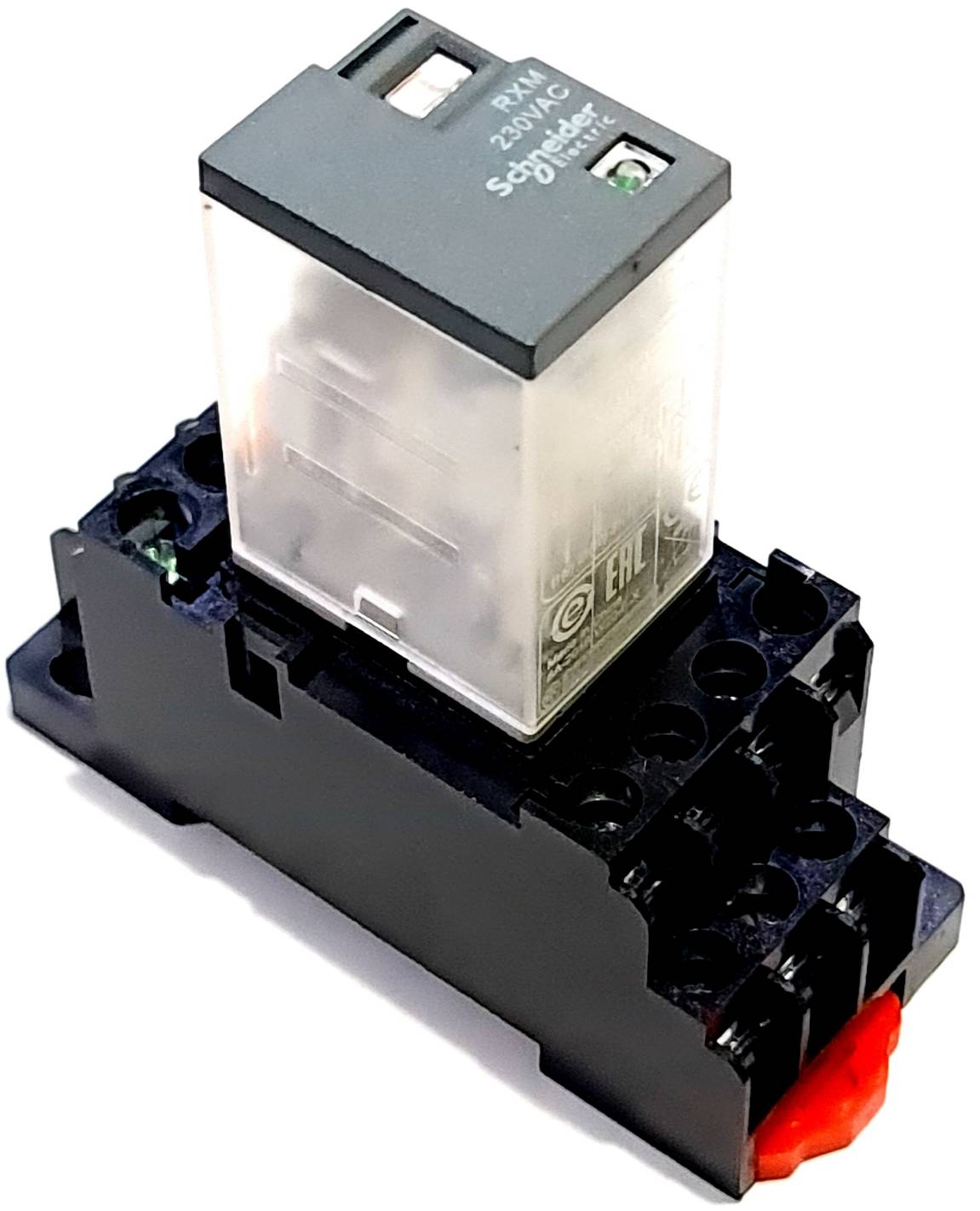 (Lot of 10) Schneider Electric RXM4LB2P7 Relay 230VAC 3A, 4-Contact with Socket RXZE1M4C 14-pins ...